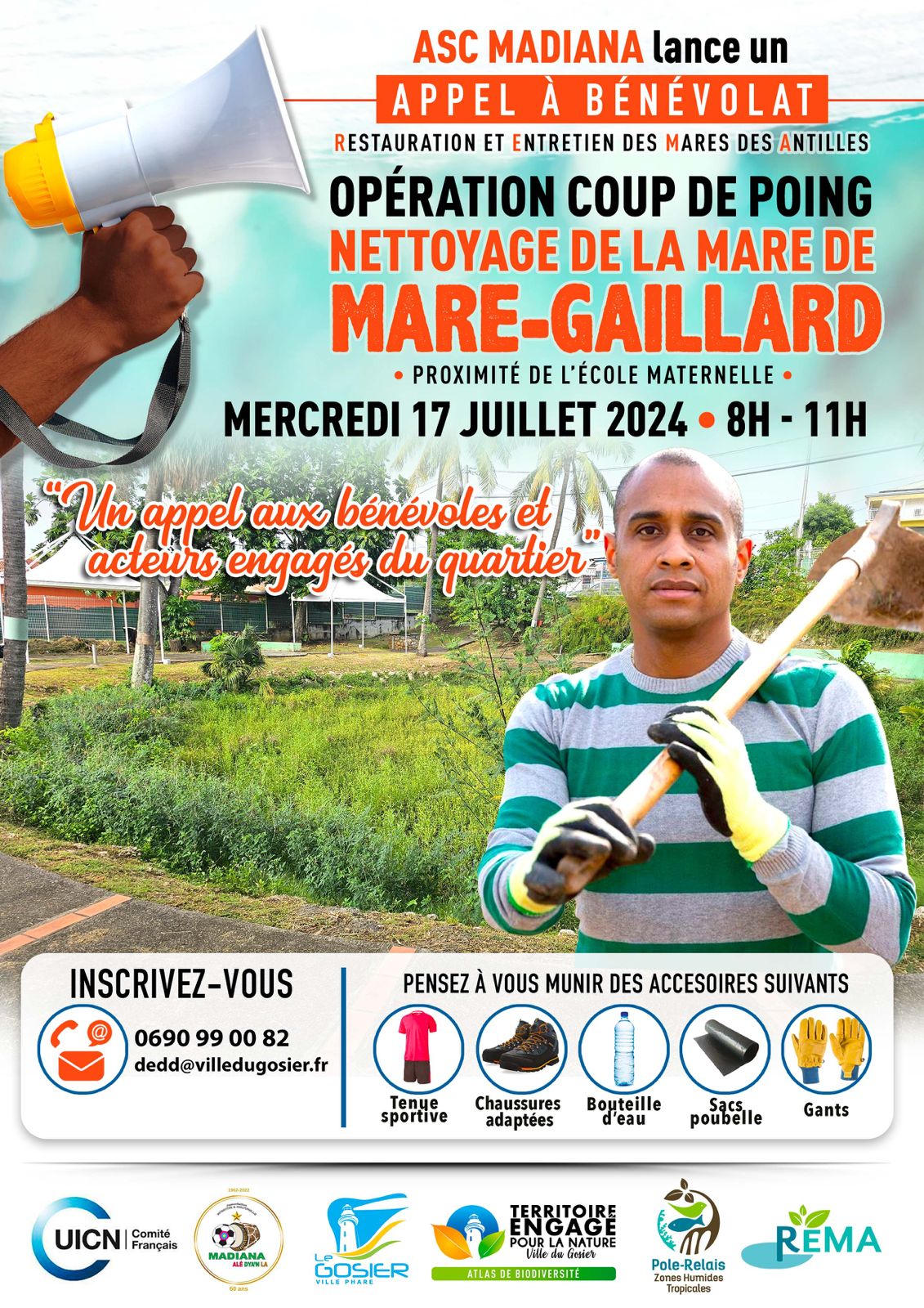 Opération coup de poing “Nettoyage de la mare de Mare-Gaillard"