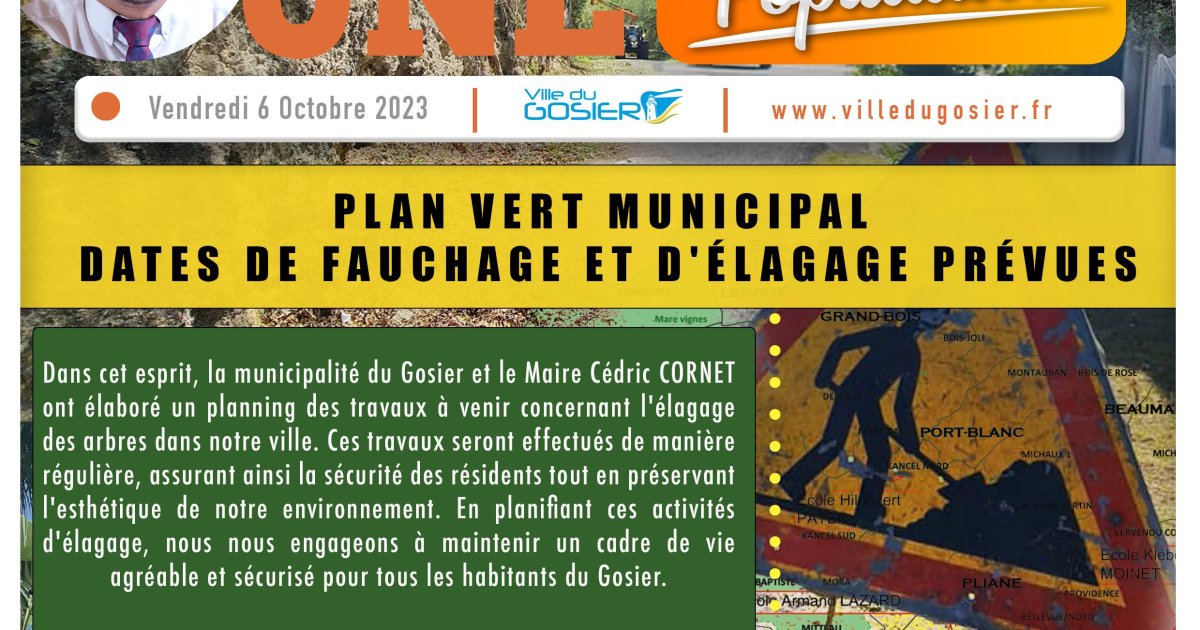 Plan vert municipal dates de fauchage et d'élagage prévues